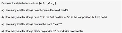 Solved Suppose The Alphabet Consists Of 14 B C D Ef
