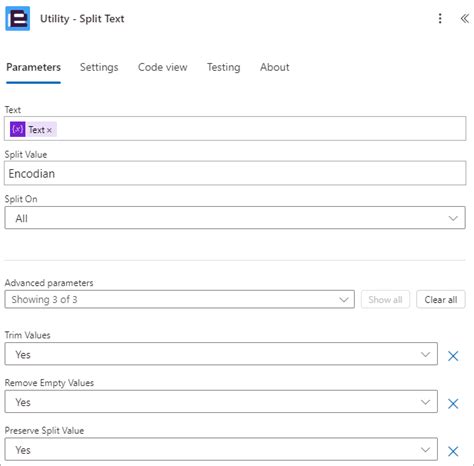 Utility Split Text Encodian Customer Help