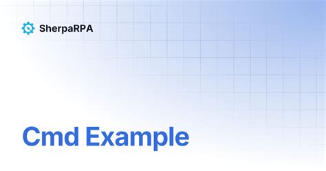 Cmd Example Sherparpa