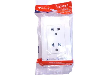Tomacorriente Doble Cubull 2pt Blanco Loganelectric