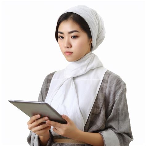 Premium Photo Portrait Of A Beautiful Young Asian Girl On Background