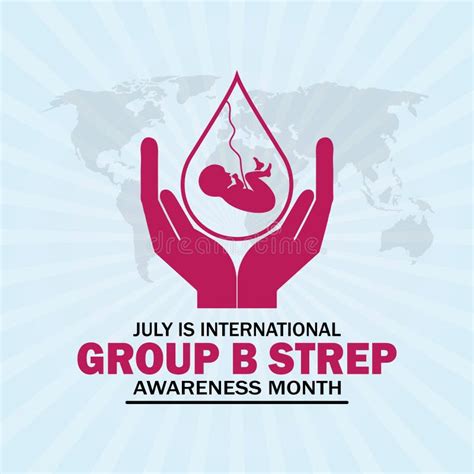 July Is International Group B Strep Awareness Month Background Stock