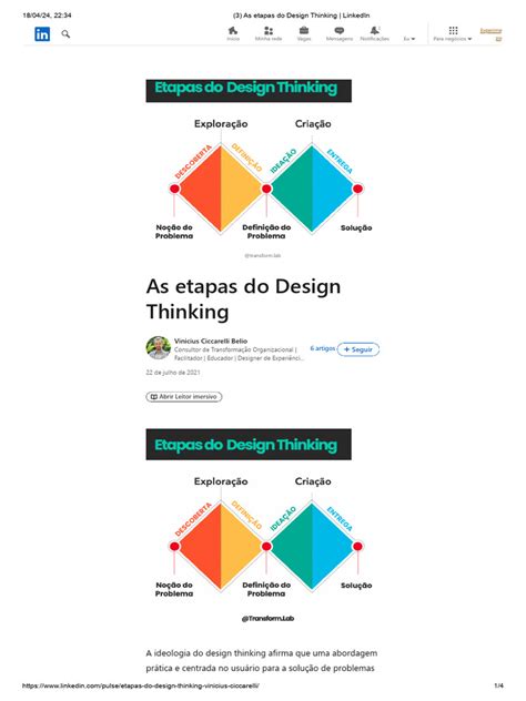 As Etapas Do Design Thinking Linkedin Pdf