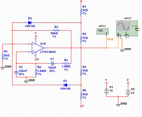 multisim designing a 1hz sine wave oscillator valuable tech notes