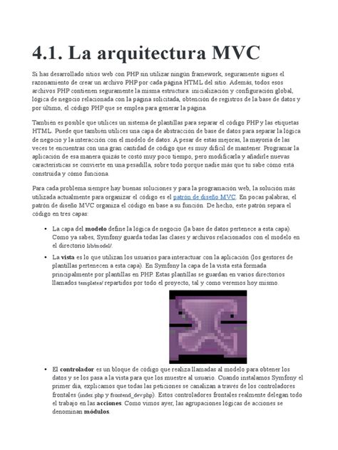 La Arquitectura Mvc Odt Pdf Modelo Vista Controlador Objeto