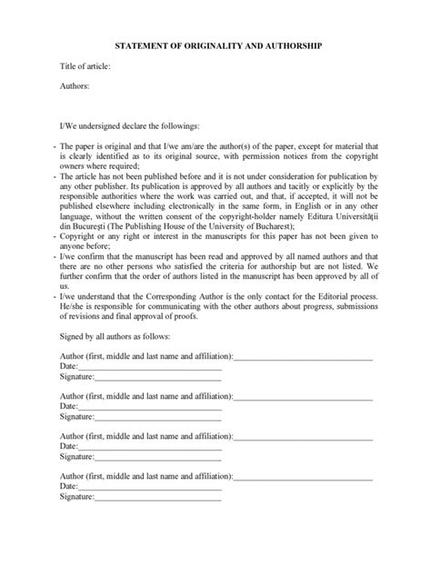 Statement Of Originality And Authorship Pdf