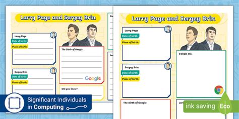 KS Larry Page And Sergey Brin Create Your Own Fact File