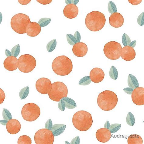 Oranges Watercolor Pattern Mix Media By Audrey Dsts Redbubble Cute Flower Drawing