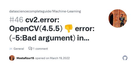Cv2error Opencv455 1 Error 5bad Argument In Function