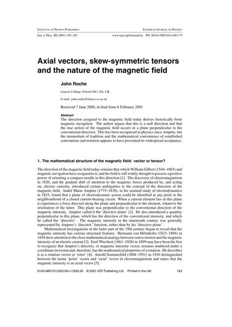pdf axial vectors skew symmetric tensors and the nature of marco