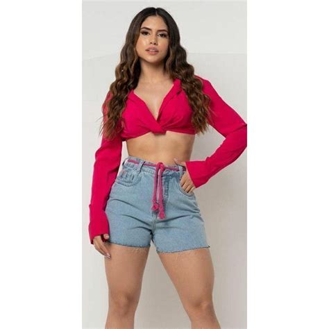 Shorts Tecido Cinto Pontofrio