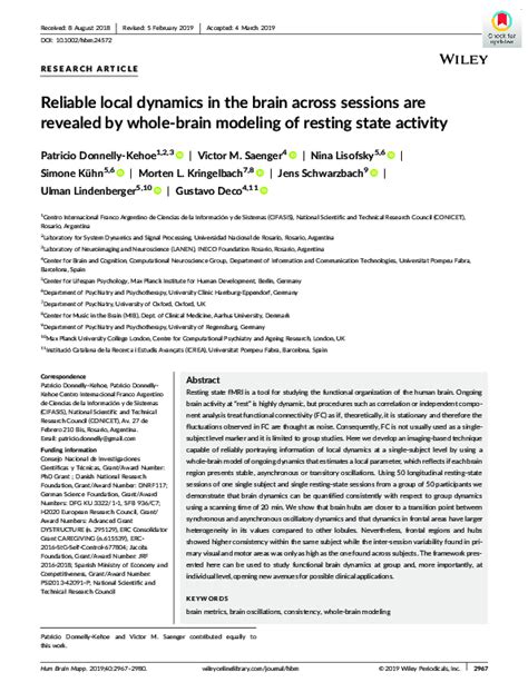 Pdf Reliable Local Dynamics In The Brain Across Sessions Are Revealed