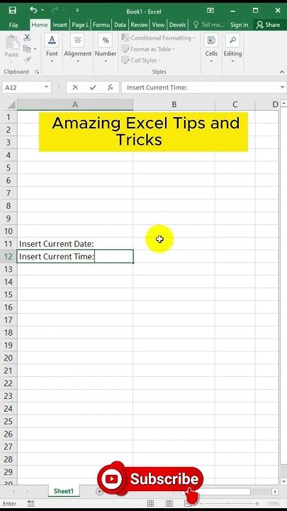 Insert Static Date Or Time In Excel Cell Excel Exceltipsandtricks Shorts Samratitacademy