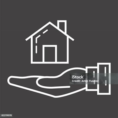 홈에 선 아이콘 비즈니스 및 금융 구매 집 사인 벡터 그래픽 검정색 배경 Eps 10에 선형 패턴 개념에 대한 스톡 벡터 아트 및 기타 이미지 Istock