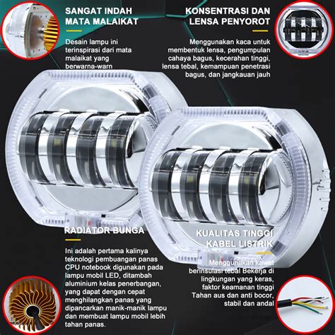 Jual Lampu Tembak LED Projie Biled Shroud D Lensa Dengan Devil Eye Original Super Terang
