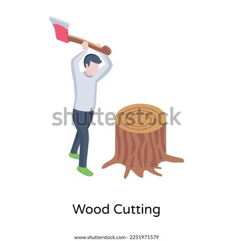 Person Cutting Timber Axe Conceptual Icon Stock Vector Royalty Free 2251971579 Shutterstock