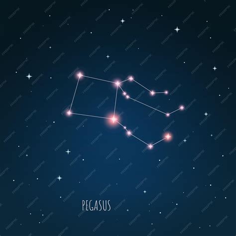 Premium Vector Constellation Pegasus Scheme In Starry Sky Open Space