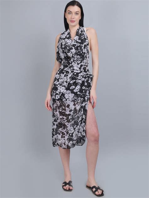 Buy Mod And Shy Printed Wrap Around Sarong Swimwear Cover Up Top For