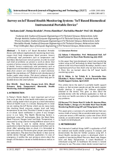 Pdf Survey On Iot Based Health Monitoring System Iot Based Biomedical Instrumental Portable
