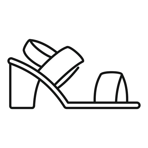 High Sandal Icon Outline Vector Woman Shoe 15108576 Vector Art At Vecteezy
