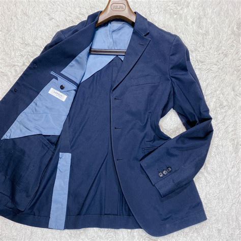 【目立った傷や汚れなし】1円 ランバンオンブルー Lanvin En Bleu『厳格な佇まい』テーラードジャケット 背抜き 本切羽 メンズ