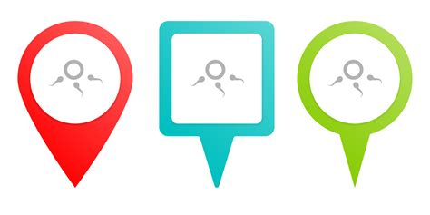 Sperm Multicolor Pin Vector Icon Diferent Type Map And Navigation Point On White Background