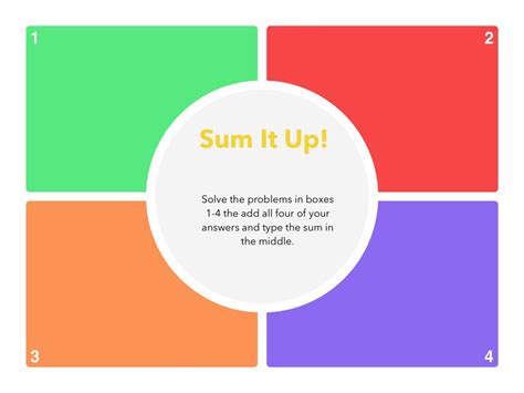 Sum It Up Solving Linear Equations With Fractions And Decimals Free Activities Online For