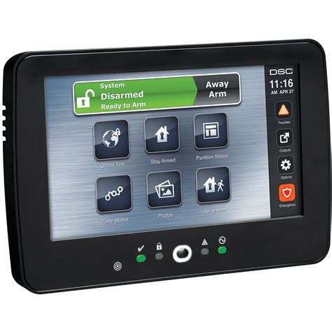 Hs2tchpblk Dsc Touchscreen Black Alarm Keypad With Powerg Transceiver