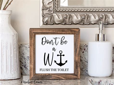 Funny Bathoom Sign Dont Be A Wanker Sign Personalized Bathroom Sign Wash Your Hands Sign