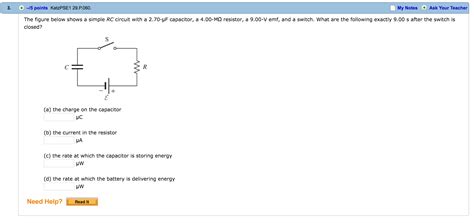 Solved The Figure Below Shows A Simple RC Circuit With A Chegg