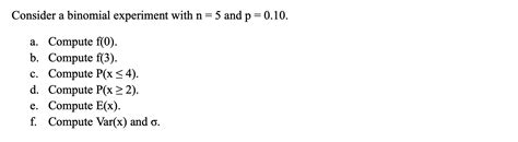 Solved Consider A Binomial Experiment With N And P Chegg