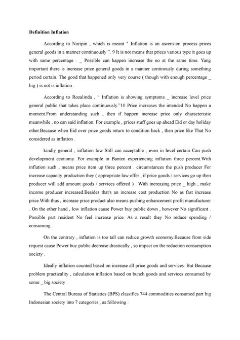 Lecture Notes Definition Inflation Definition Inflation According