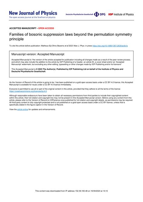 Pdf Families Of Bosonic Suppression Laws Beyond The Permutation