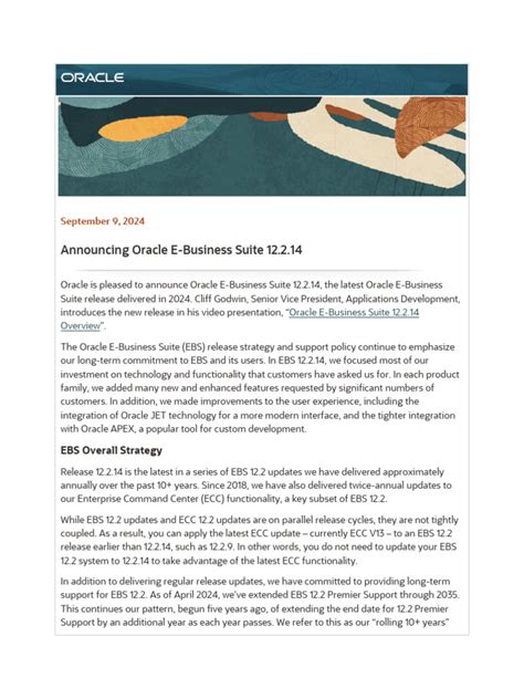 Announcing Oracle E Business Suite 12 2 14 Pdf Procurement Supply Chain Management