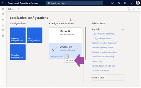 create configuration providers and mark them as active finance