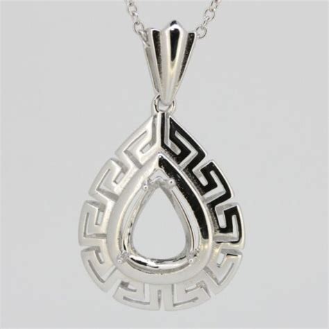 Sterling Silver Semi Mount Pendant Setting Pear Pe 9x7mm Ebay