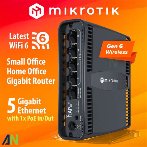 Mikrotik Wireless Router Hap Ax2 Quad Core Cpu Five Gigabit Ethernet Wifi6 80211ax Wave2