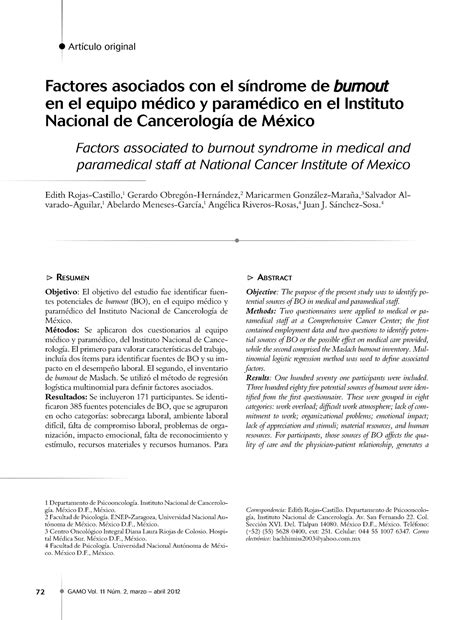 Factores asociados con el síndrome de burnout Artículo original 1