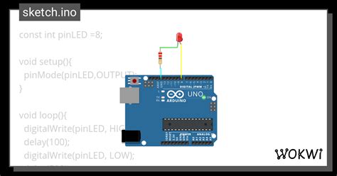 Lampu Berkedip Wokwi ESP32 STM32 Arduino Simulator