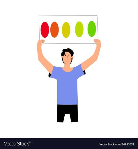 Concept Csat Ces Nps Man Holding A Scale Vector Image