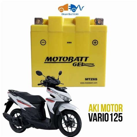 Jual Aki Motor Honda Vario 125 MOTOBATT MTZ 6S MF 6Ah Di Seller