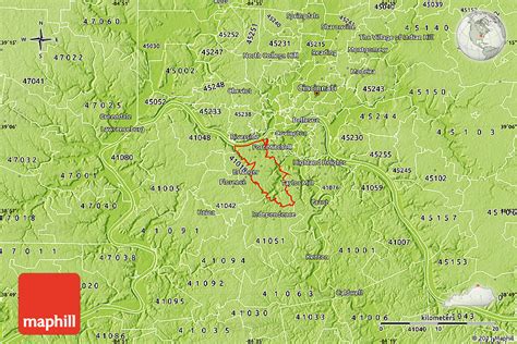 Physical Map Of Zip Code 41017