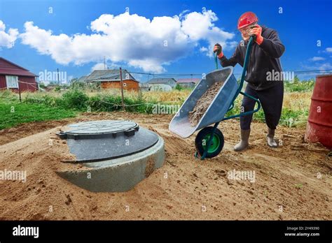 Installation Of Sewer System For Private House In Suburbs Builder