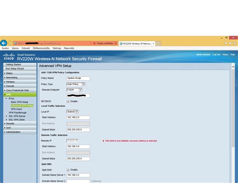 Ipsec Vpn Between Rv220w And Rv180 Gives Only One Way Ticket For Data Flow Cisco Community