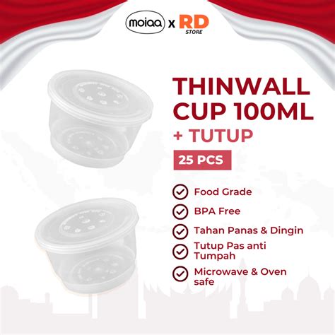 Jual MOIAA X RD Cup Puding Mini 100ml 25pcs Thinwall Slime Sambal