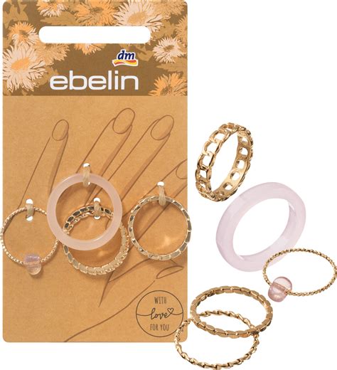 ebelin Mehrfachringe Gold Optik Rosa 5 St dauerhaft günstig online