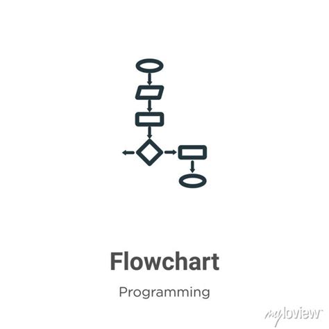 Flowchart Outline Vector Icon Thin Line Black Flowchart Icon Wall Stickers Design Graphic