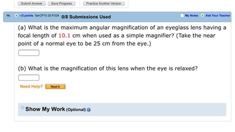 Solved A What Is The Maximum Angular Magnification Of An