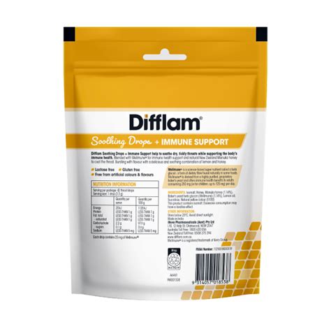 Difflam Soothing Drops Immune Support Honey And Lemon