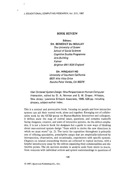 User Centered System Design New Perspect Pdf System User Interface